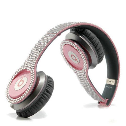 Beats By Dr Dre Solo HD studded diamond Headphones Pink