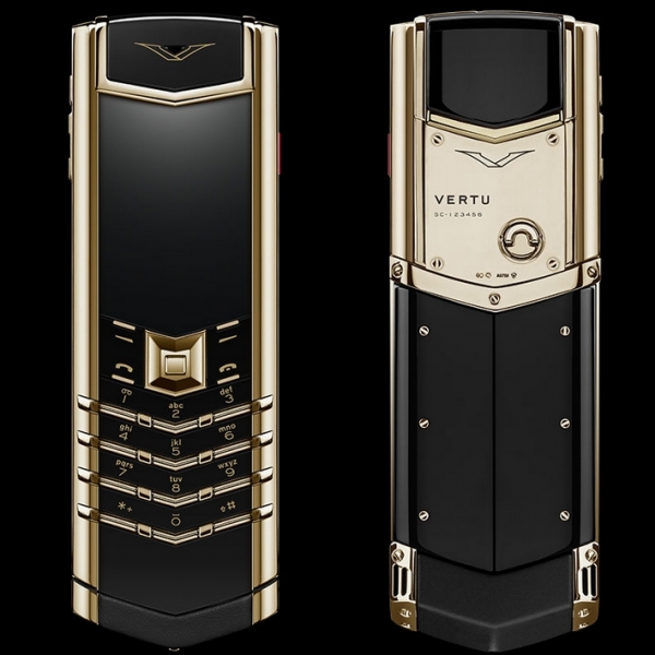 Vertu Signature YELLOW GOLD BLACK CERAMIC 2GB RAM 16GB ROM luxury Phone